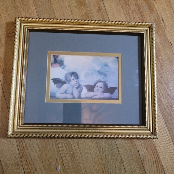 Wall Decor | Gorgeous Cupid Duo Picture In Gold Frame | Poshmark